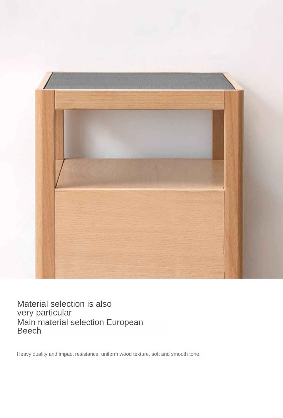 solid wood bedside table, household bedside storage, small side table ...