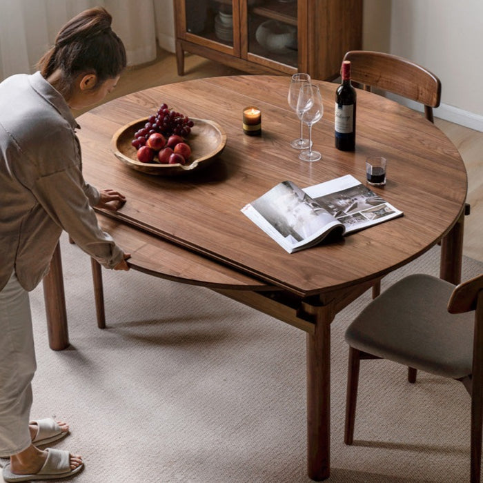 Wood Solid Wood Folding Table Black Walnut Small Unit Simple Dining ...