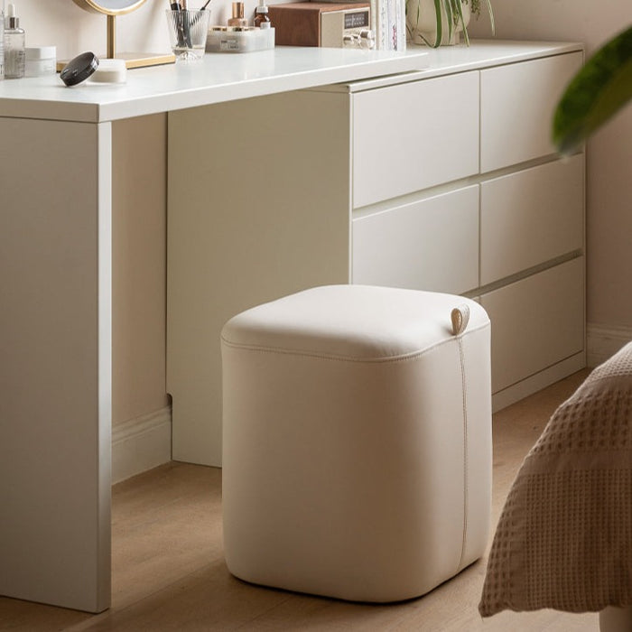 Makeup Stool Bedroom Cream Style Dressing Stool Simple Organic Leather ...