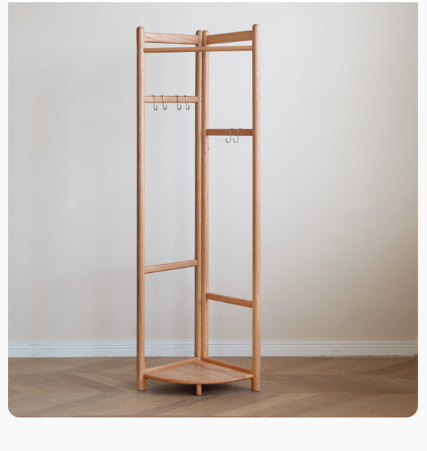 solid wood hanger Nordic coat rack floor modern minimalist oak small ...