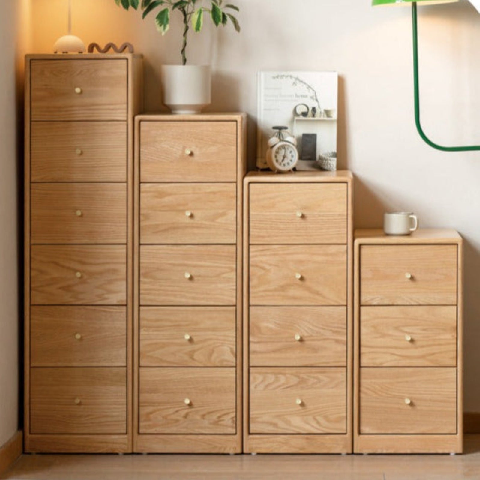 solid wood bucket cabinet Nordic bedroom oak cabinet locker modern ...