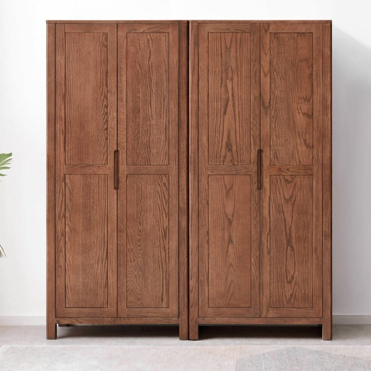 Walnut color Wardrobe Oak Solid Wood"