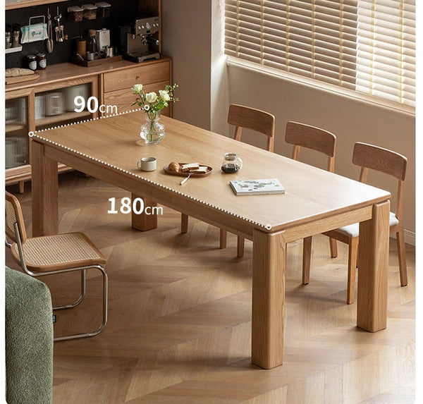 solid wood dining table Nordic oak dining table modern minimalist table ...