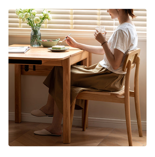 solid wood folding dining table, household dining table, small unit ...