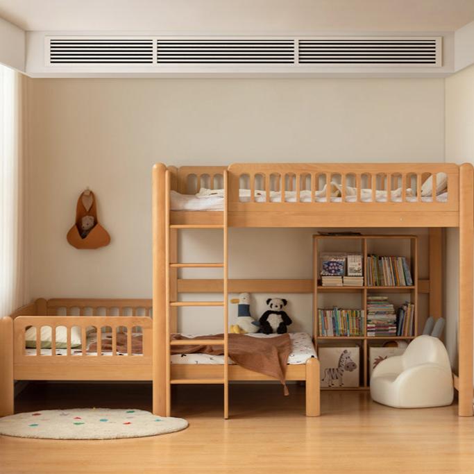 solid wood children's bunk bed bedroom staggered bunk bed small size ...