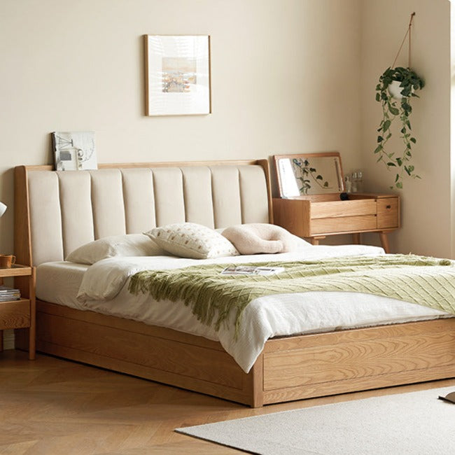 Solid wood box bed storage bed bedroom high box bed double bed ash wood ...