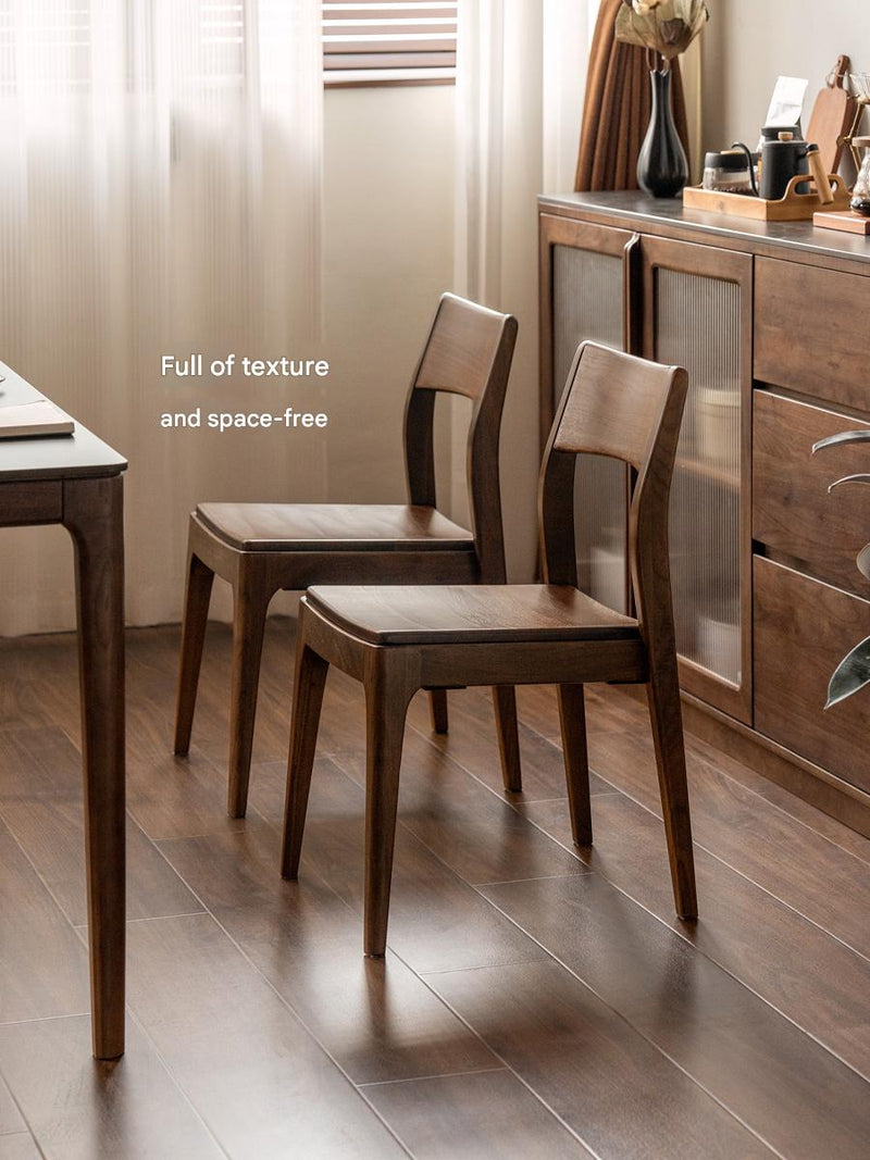 Solid Wood Dining Chair Restaurant Simple Dining Chair Black Walnut ...