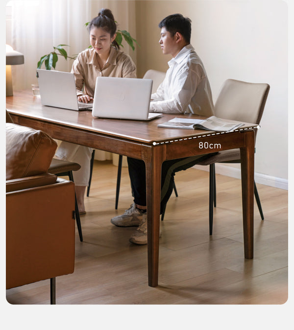 Nordic solid wood desk double desk study workbench black walnut long ...