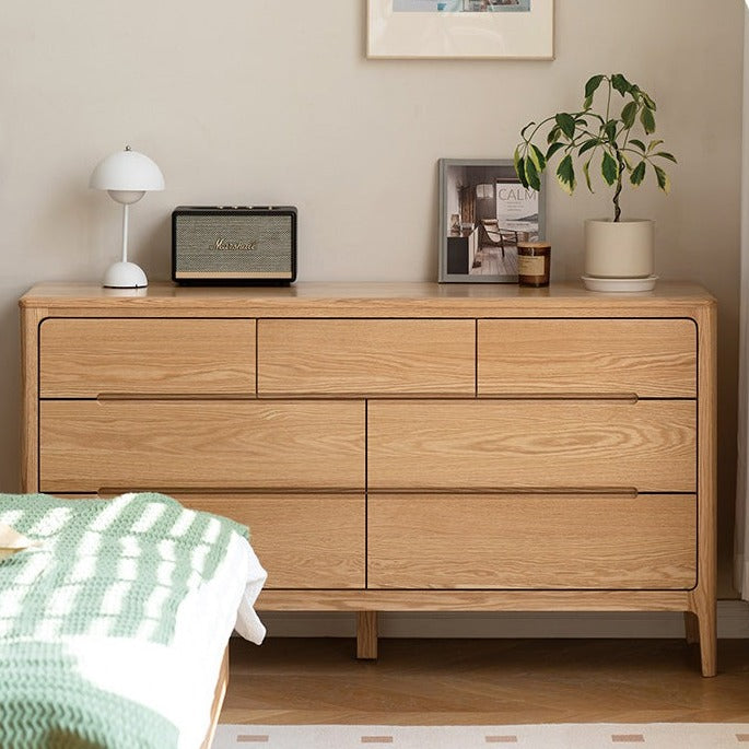 Solid Wood Seven Bucket Cabinet Modern Simple Cabinet Nordic Oak Bucket ...