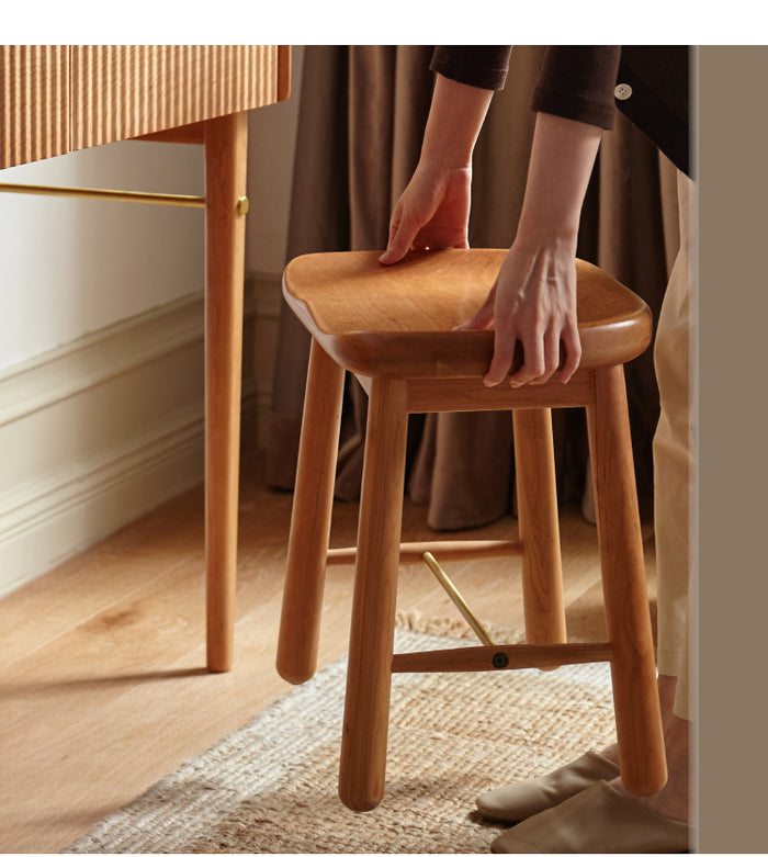 solid wood dressing stool cute creative stool home simple bench cherry ...