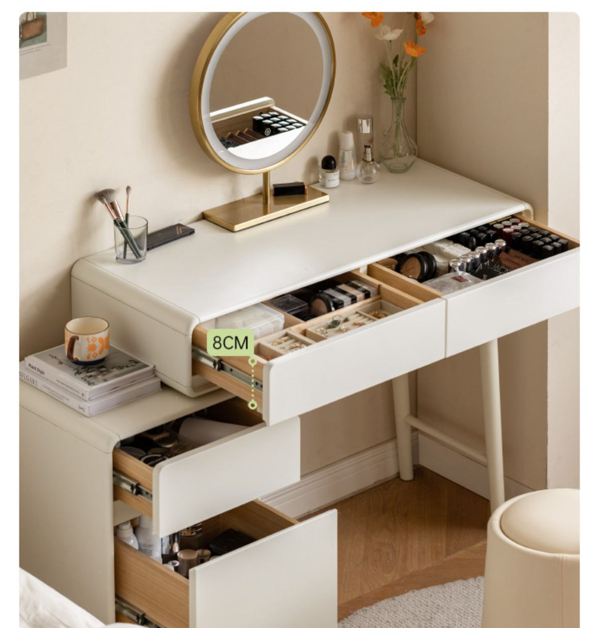 solid wood makeup table simple master bedroom telescopic dressing table ...
