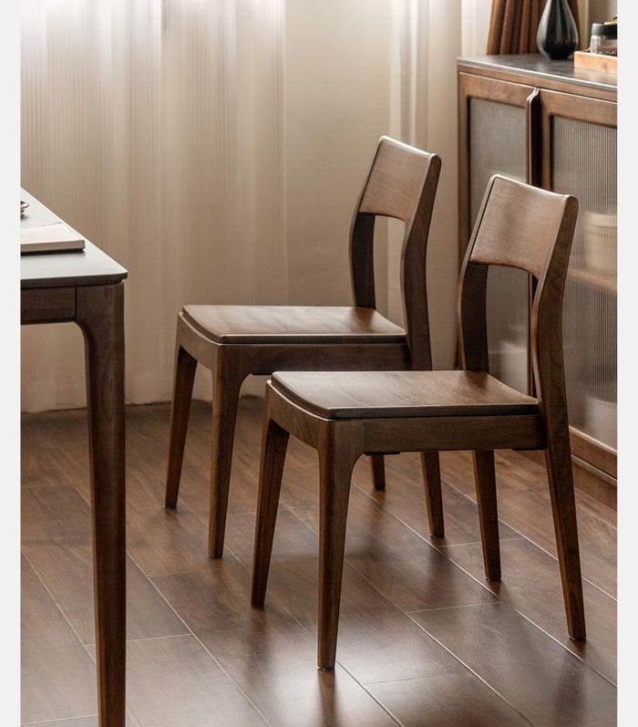 Solid Wood Dining Chair Restaurant Simple Dining Chair Black Walnut ...