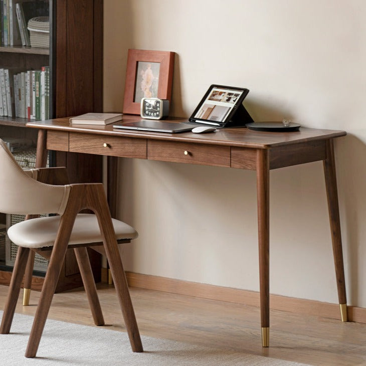 solid wood desk simple modern study desk North American black walnut ...