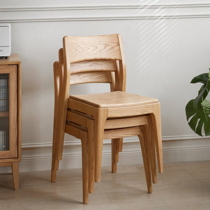 solid wood dining chair Nordic small apartment stacking stool ...