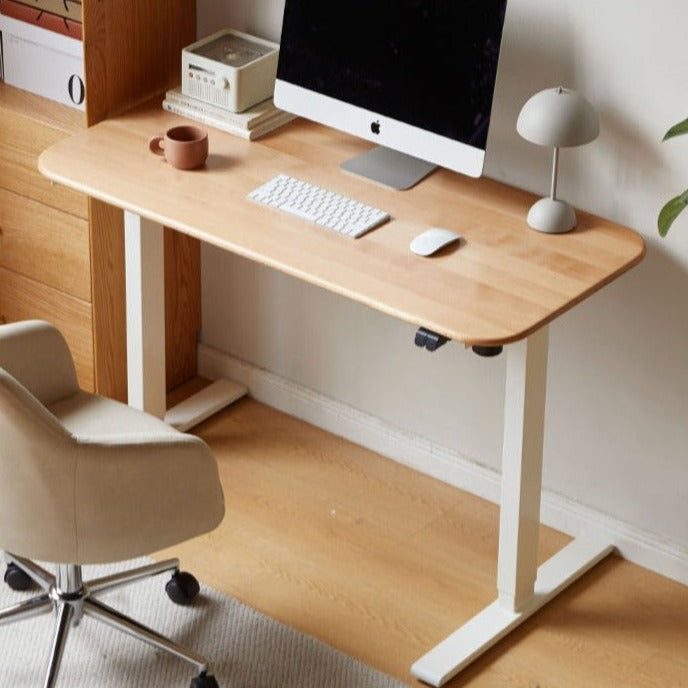 solid wood computer desk smart electric lifting workbench standing desk ...