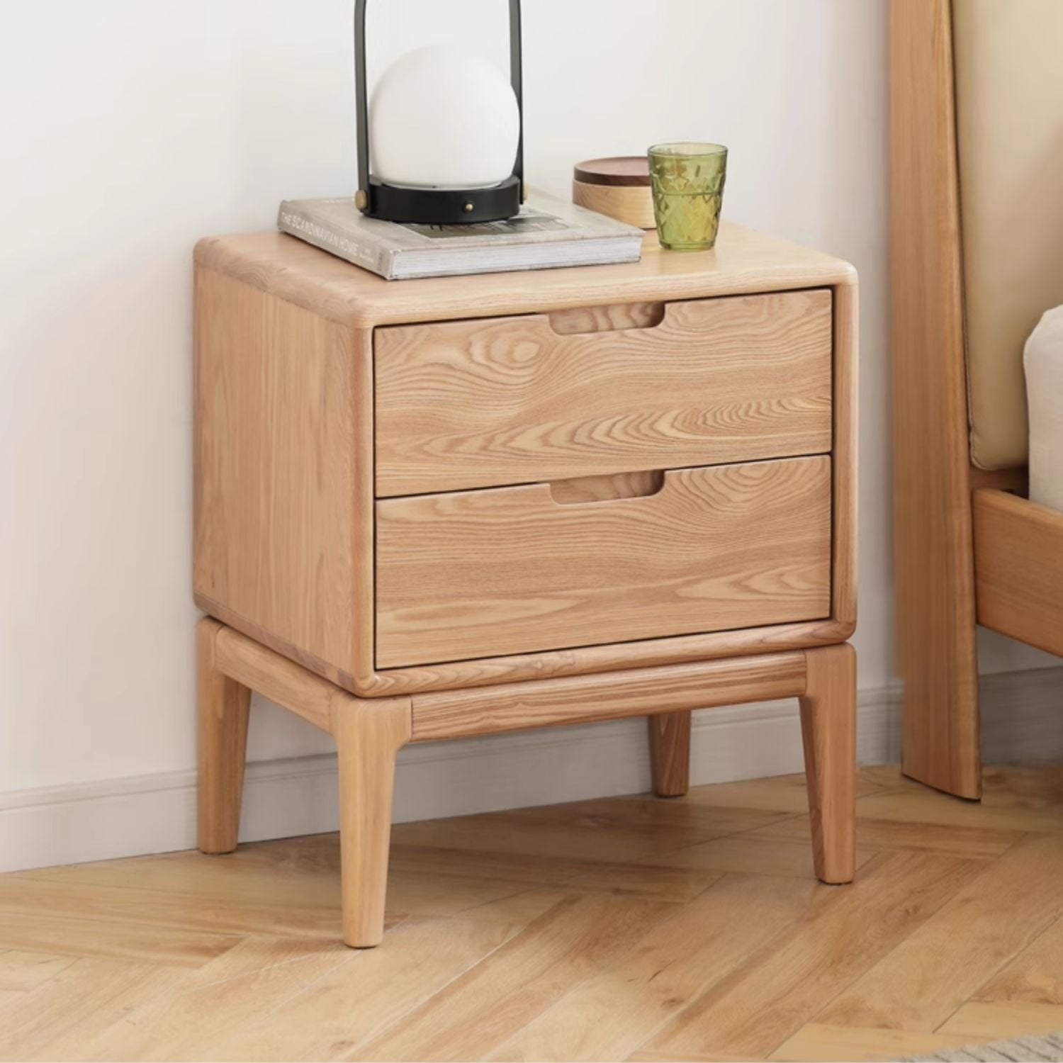 solid wood bedside table simple modern mini small storage cabinet light ...