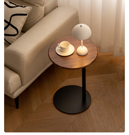 solid wood side a few black walnut creative sofa small round table ...