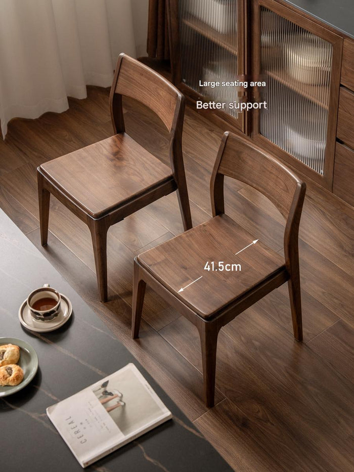 Solid Wood Dining Chair Restaurant Simple Dining Chair Black Walnut ...