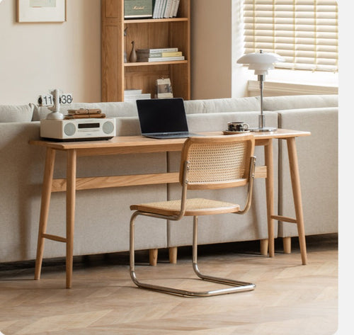 Oak, Cherry Solid Wood Narrow Office Desk