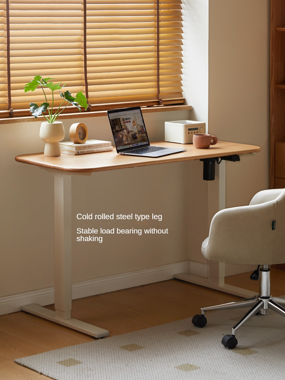 solid wood computer desk smart electric lifting workbench standing desk ...