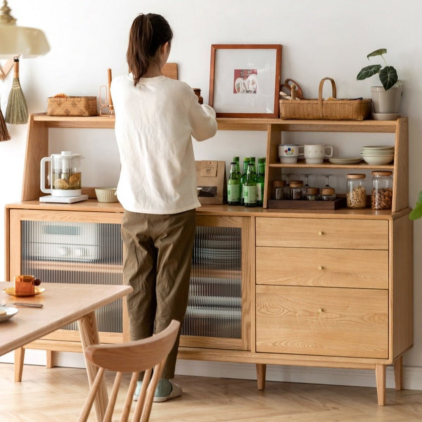Sideboard shelf , kitchen shelf oak solid wood"