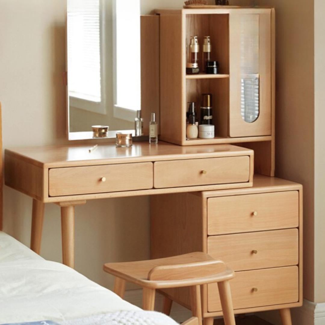 solid wood dressing table modern bedroom dressing table desk integrated ...