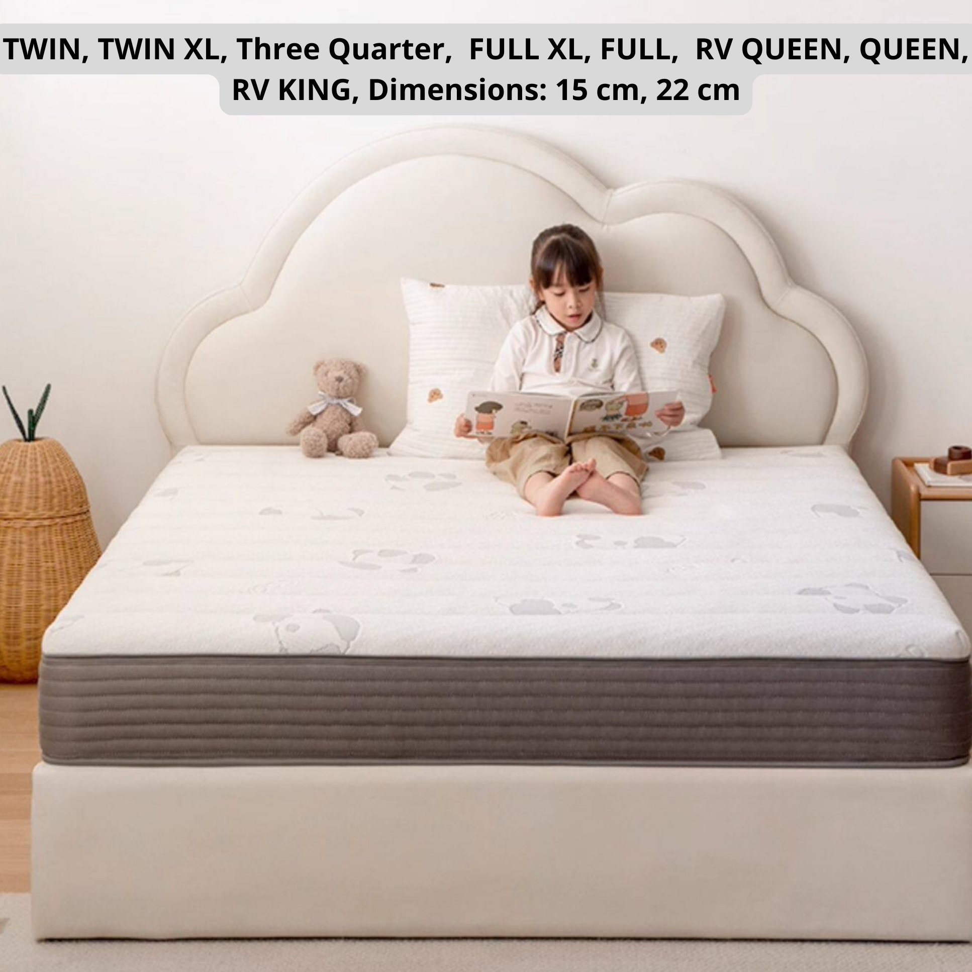 Children's Zero-Glue Mattress, Little Panda Design, Jute Spring Mattre