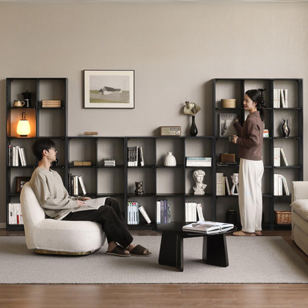 solid wood bookcase rack free combination lattice cabinet modern simple ...