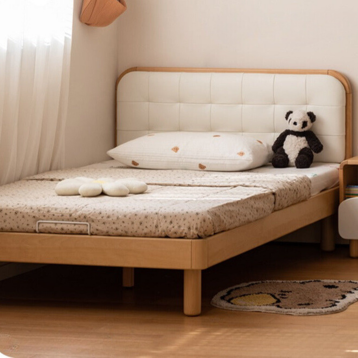Solid Wood Montessori Children's Bed Boy Soft Bed Small Apartment ...