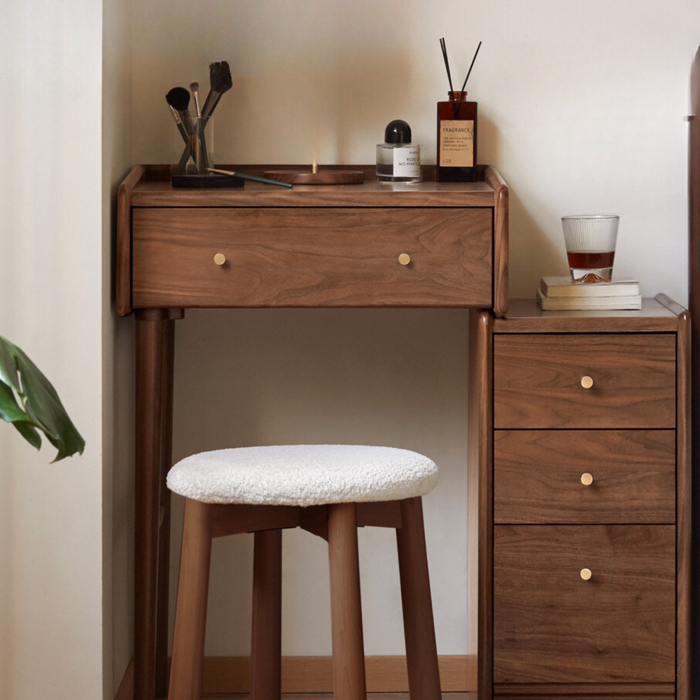 Solid wood dressing table cabinet integrated small apartment telescopic ...