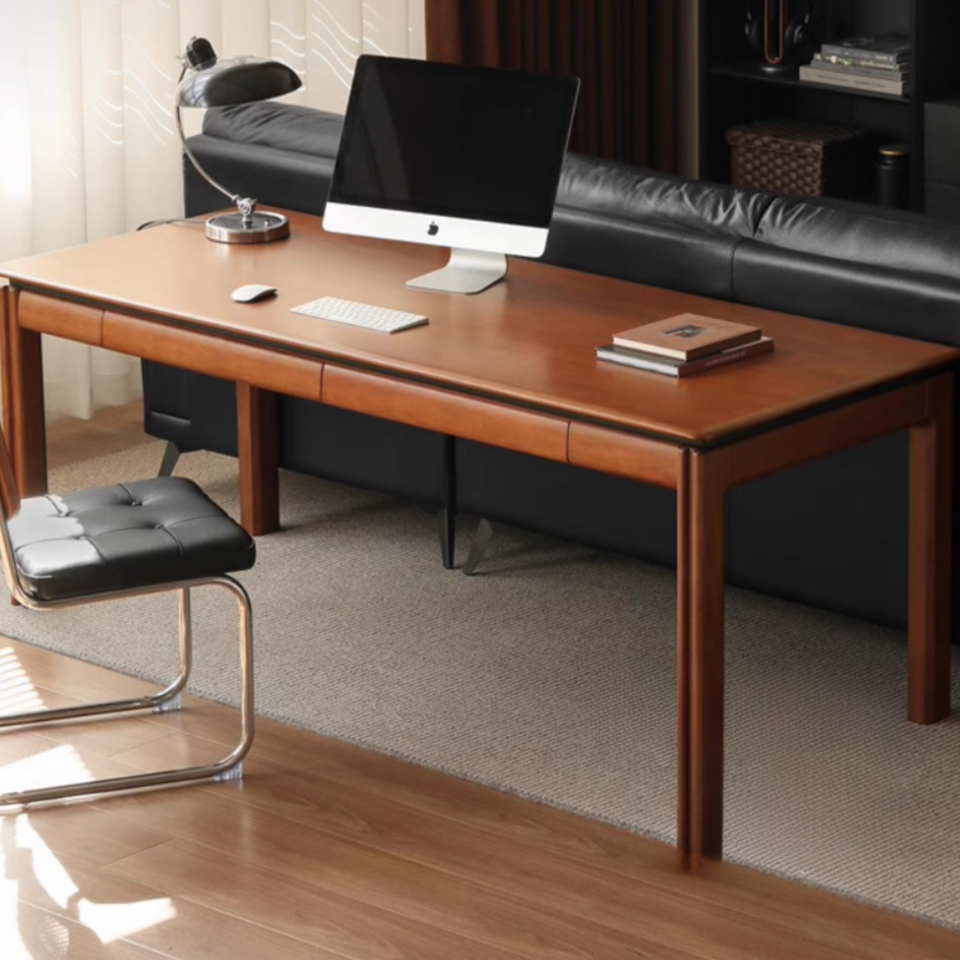 Poplar Solid Wood Antique Style Rectangular Office Desk