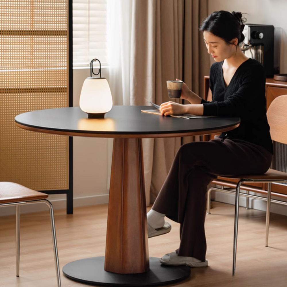 Solid Wood Medieval Style Rock Dining Table