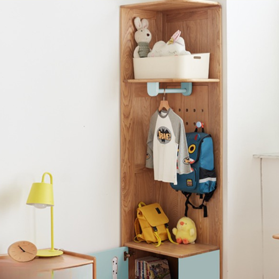 Solid Wood Children's Wardrobe Boys Girls Color Wardrobe Bedroom Home ...