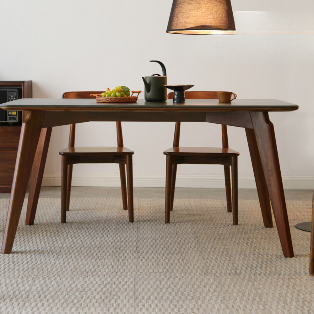 solid wood slate dining table modern simple rectangular table North ...