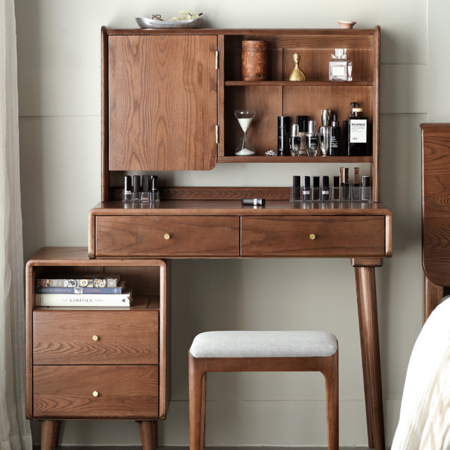 Solid Wood Dressing Table Mirror Blocking Simple Dressing Table Bedroom ...