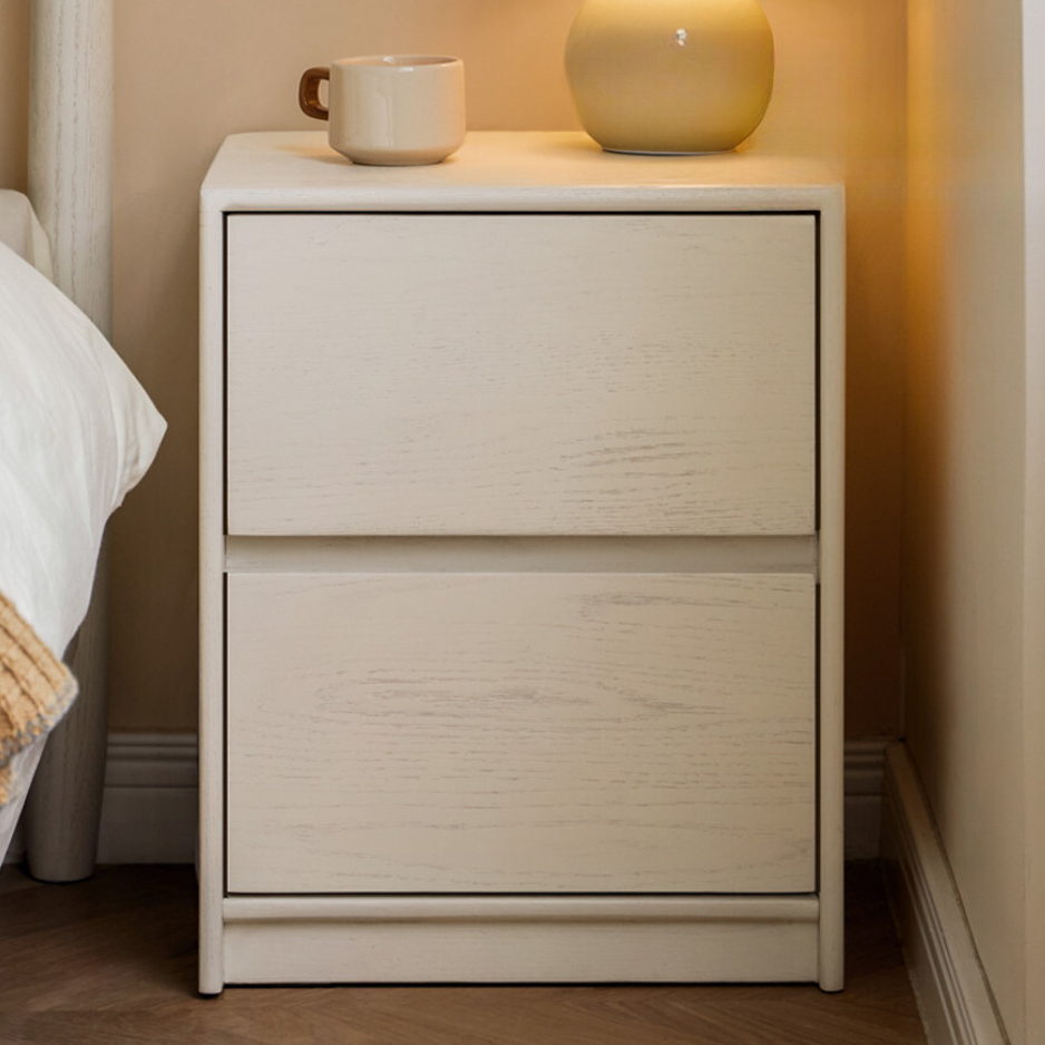 solid wood two-drawing bedside table simple floor-to-ceiling bedside ...