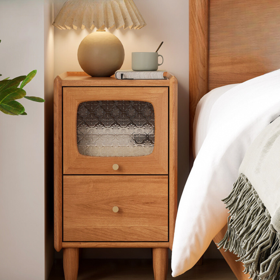 solid wood sandwich bedside table medieval cherry wood bedside cabinet ...