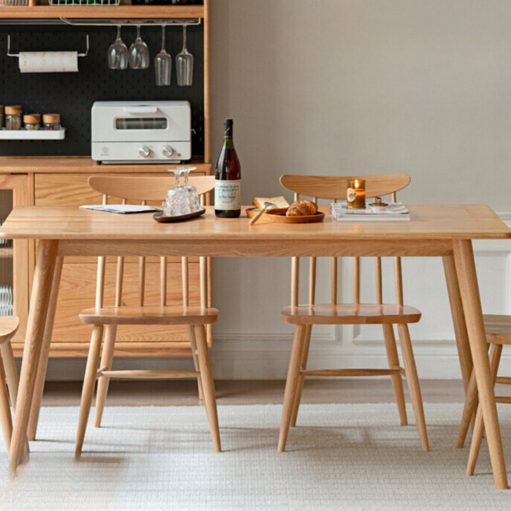 solid wood dining table modern minimalist dining table small apartment ...