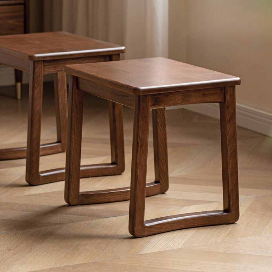 Solid Wood Tea Stool, Modern and Simple Living Room, White Wax Wood ...