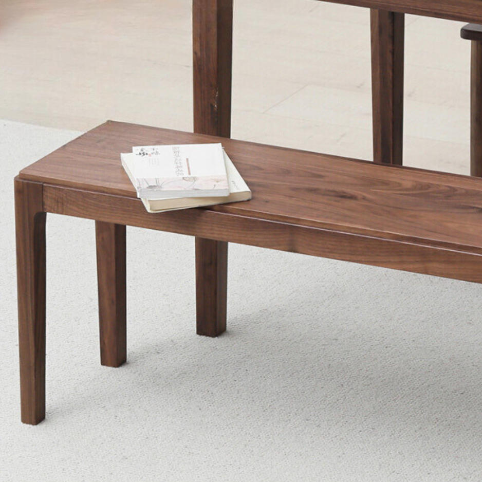 Solid Wood Long Bench Nordic Bench Home Black Walnut Dining Room Stool ...