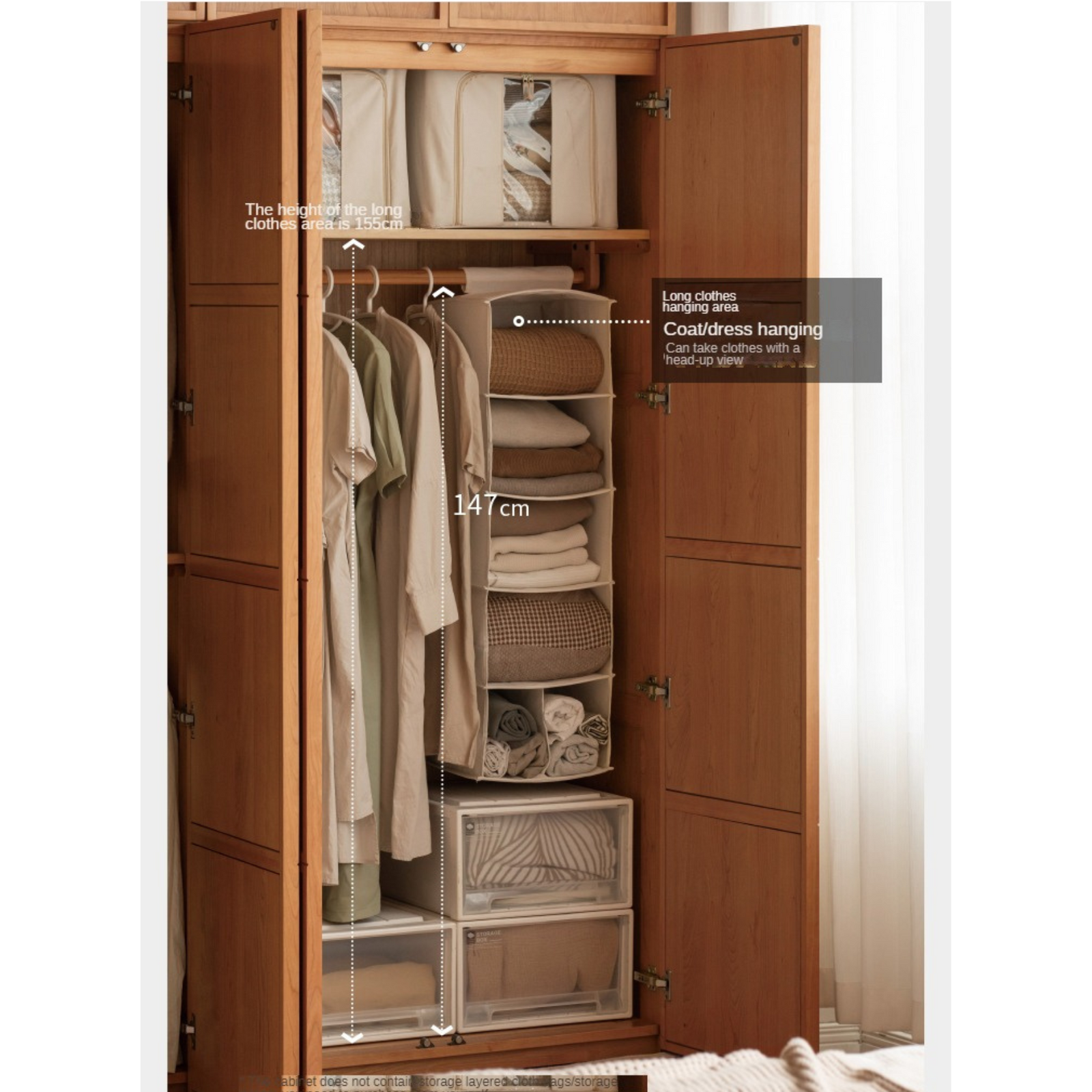Solid Wood Wardrobe Home Master Bedroom Retro Style Wardrobe Cherry ...