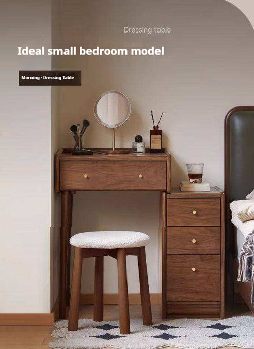 Solid wood dressing table cabinet integrated small apartment telescopic ...