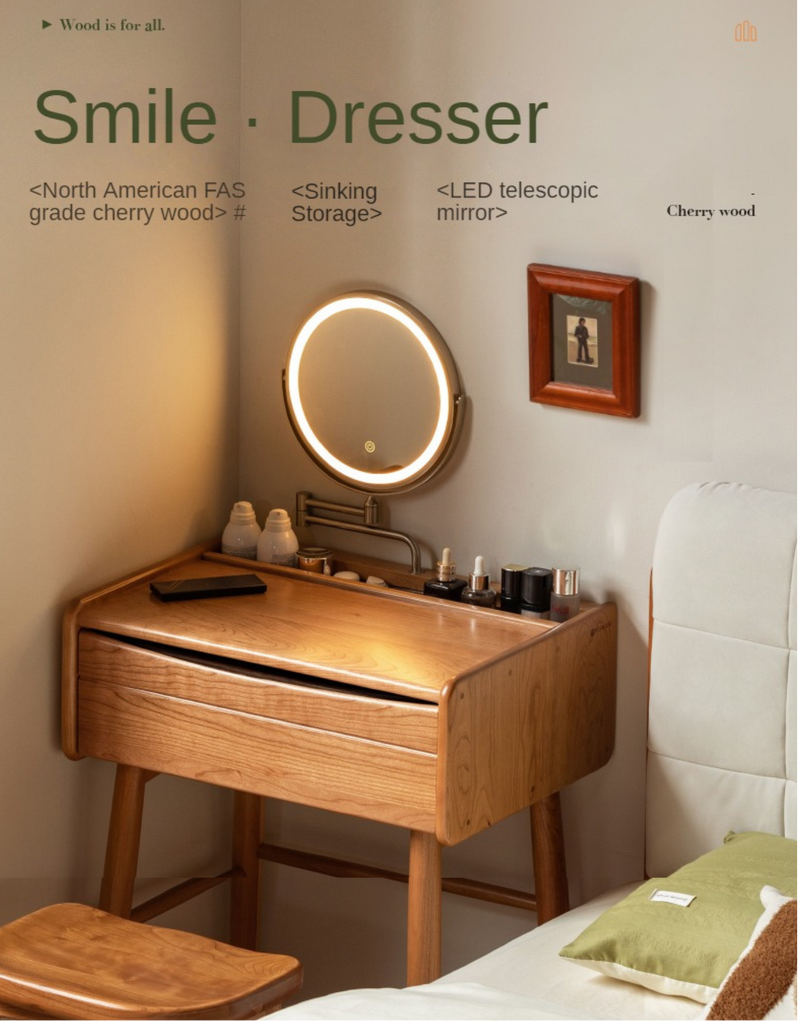 Solid Wood Dressing Table Small Bedroom Makeup Storage Table Home ...