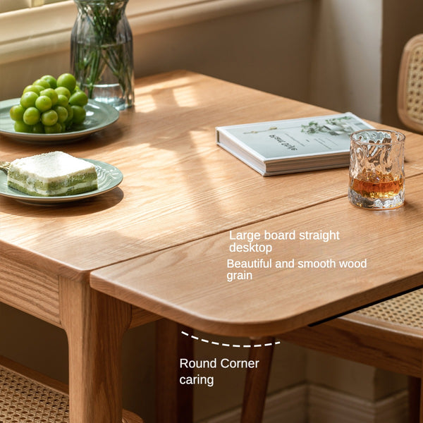 solid wood folding dining table, household dining table, small unit ...