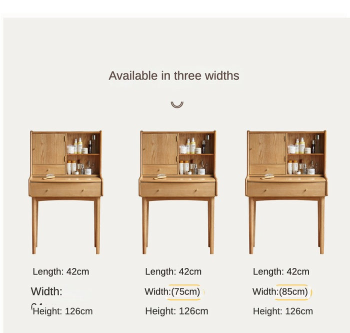 Oak Solid Wood, Solid Rubberwood Dressing Table, Makeup Table
