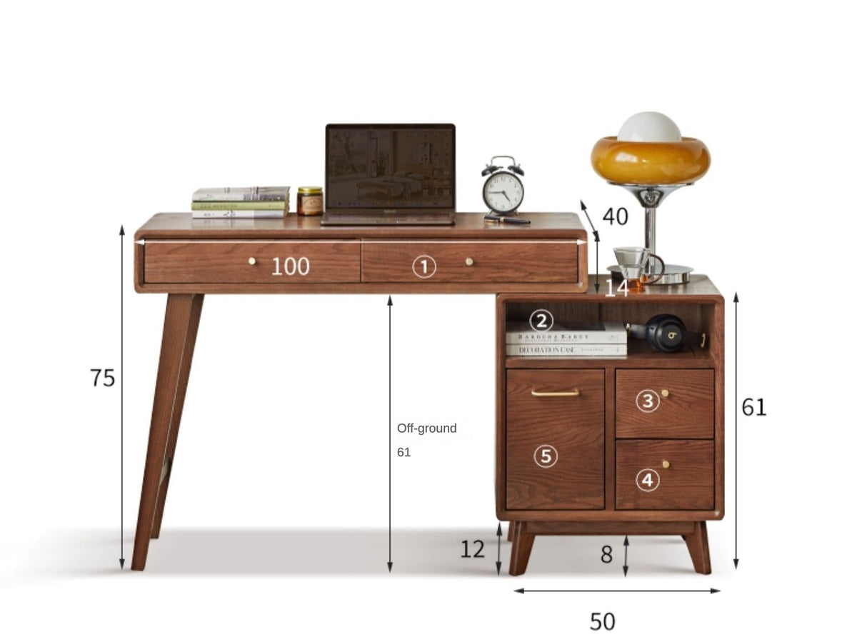 full solid wood makeup table dressing table locker integrated oak ...