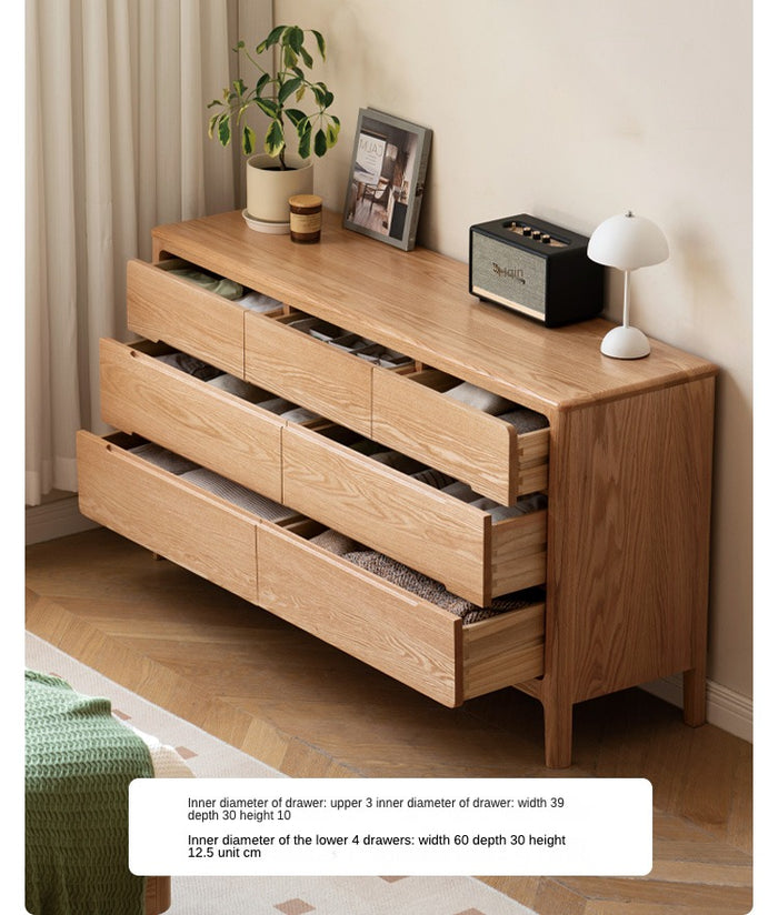 Solid Wood Seven Bucket Cabinet Modern Simple Cabinet Nordic Oak Bucket ...