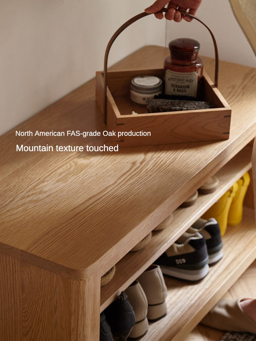 Oak Solid Wood Shoe Storage Bench