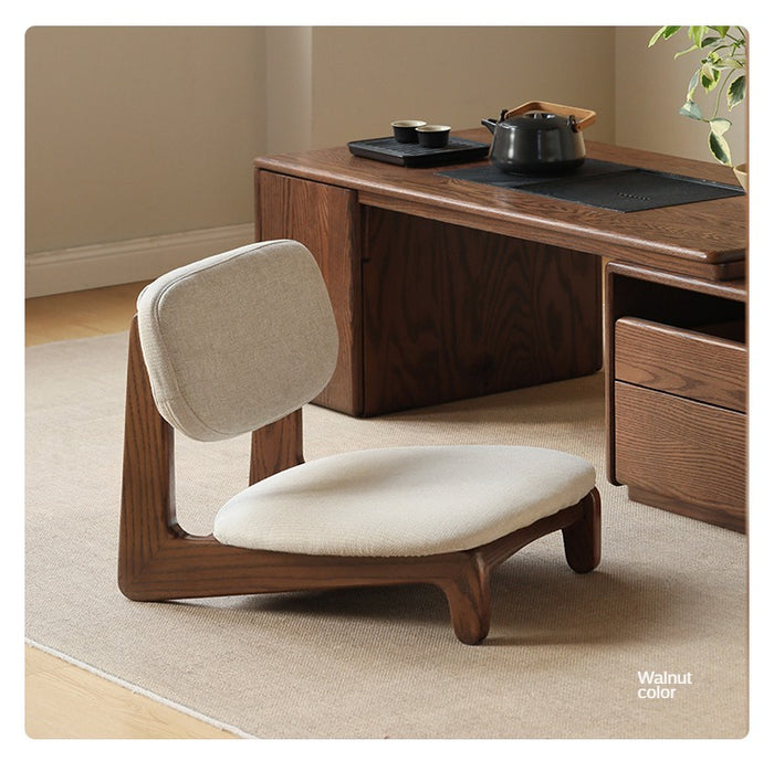 Solid Wood Tatami Tea Chair Modern Simple Living Room Sofa Chair Ash ...