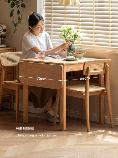 solid wood folding dining table, household dining table, small unit ...